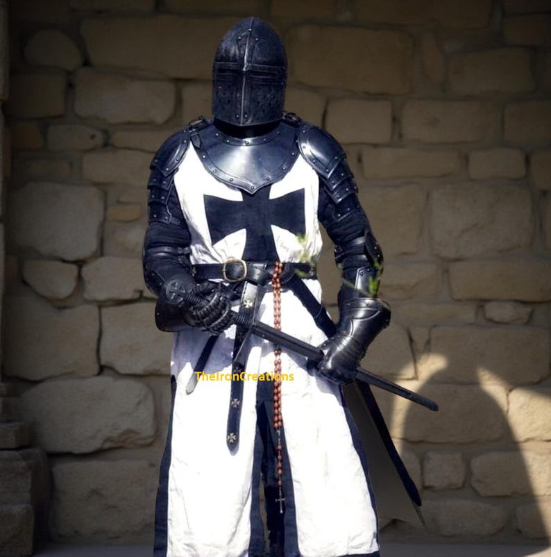 Medieval Blackened Templar Armor Set – Full Body Knight Suit for ...