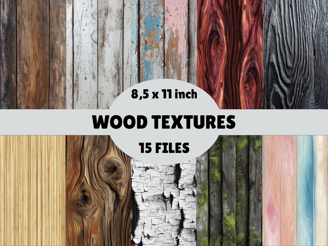 Rustic Wood Texture Digital Paper Bundle: Scrapbook & Journal ...
