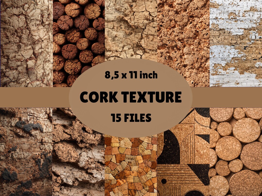 Cork Texture Digital Paper – 15 Natural Surface PNG Illustrations (8 ...