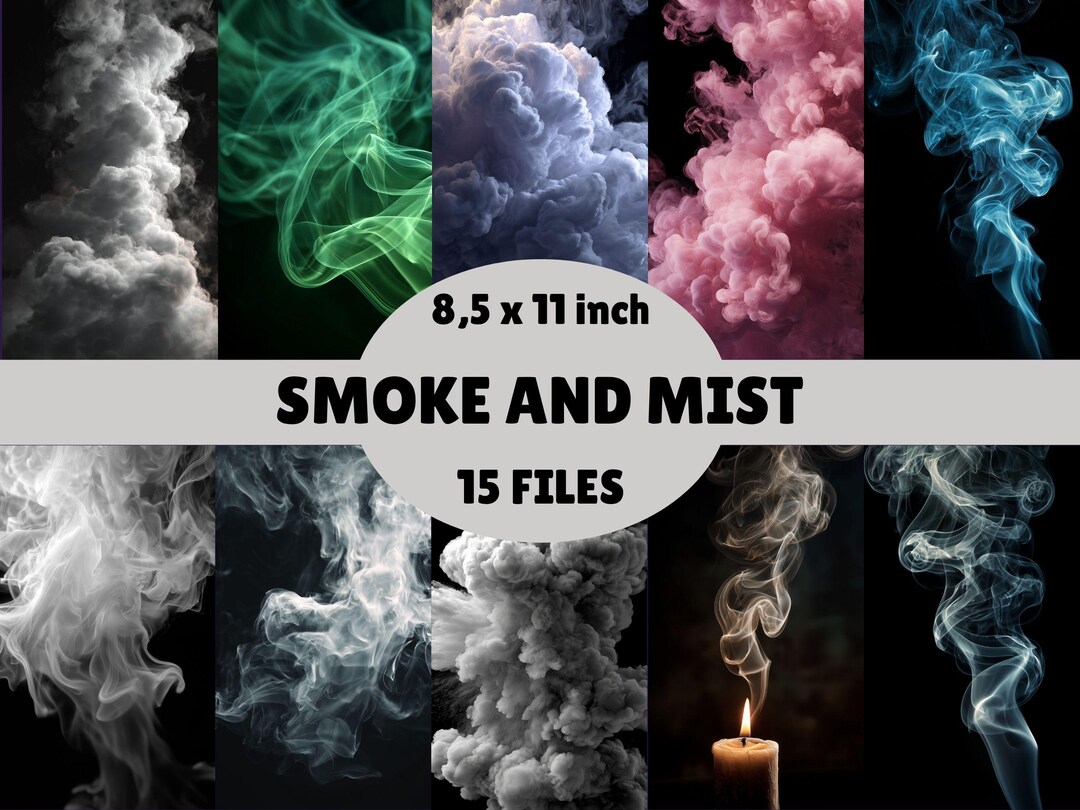 Smoke and Mist Digital Paper Textures: Ethereal Vapor PNG Backgrounds ...