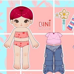 BINI Printable Dress-up Paper Doll Set | Bini Mikha | Instant Download ...