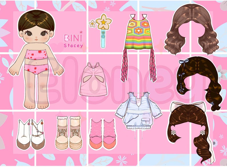 BINI Printable Dress-up Paper Doll Set | Bini Stacey | Instant Download ...
