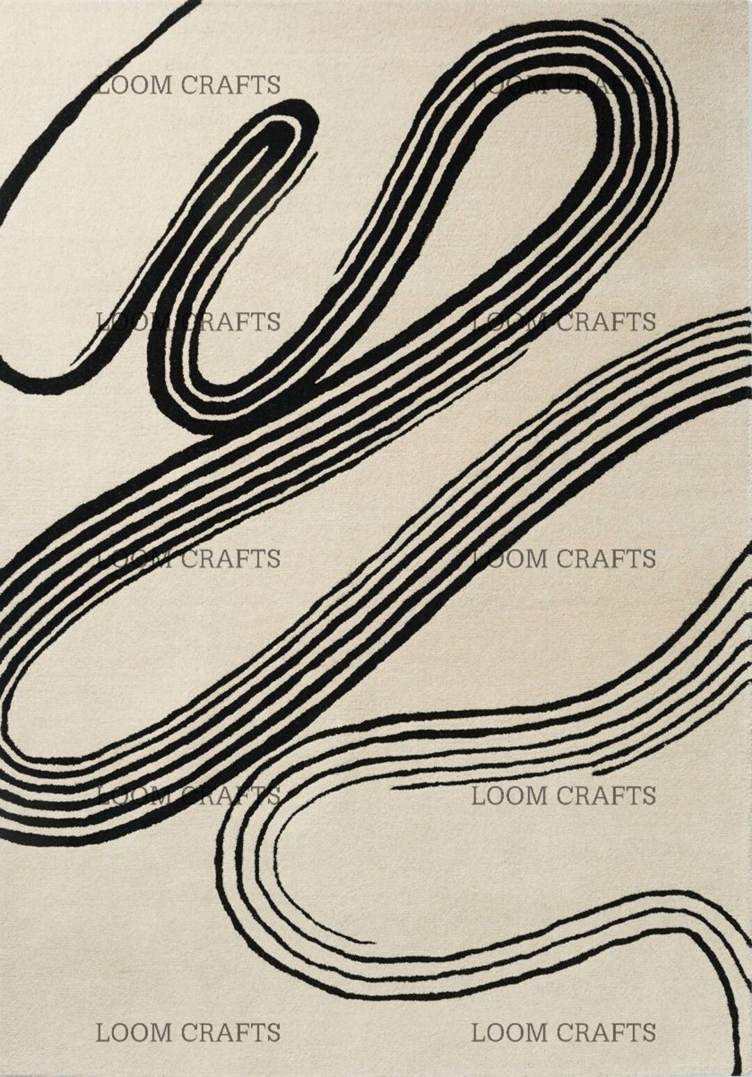 Minimalist Abstract Line Art Rug | Modern Hand-tufted Neutral Area Rug ...
