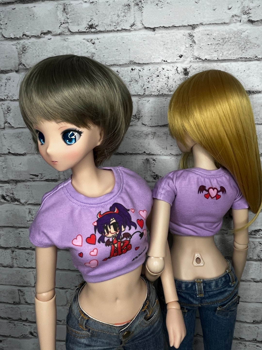 Purple Devil Crop Top Shirt for Smart Dolls - Etsy