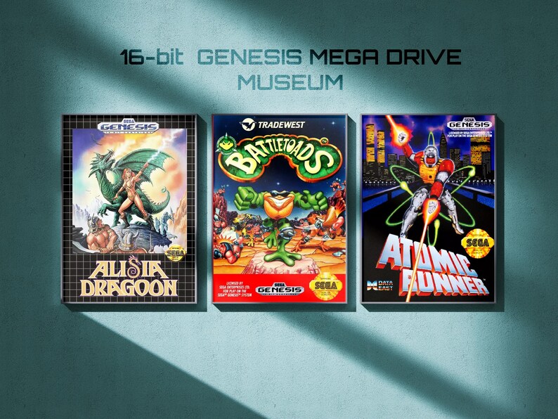 25 Vintage Sega Mega Drive Genesis Video Game Posters: Retro Video Game ...