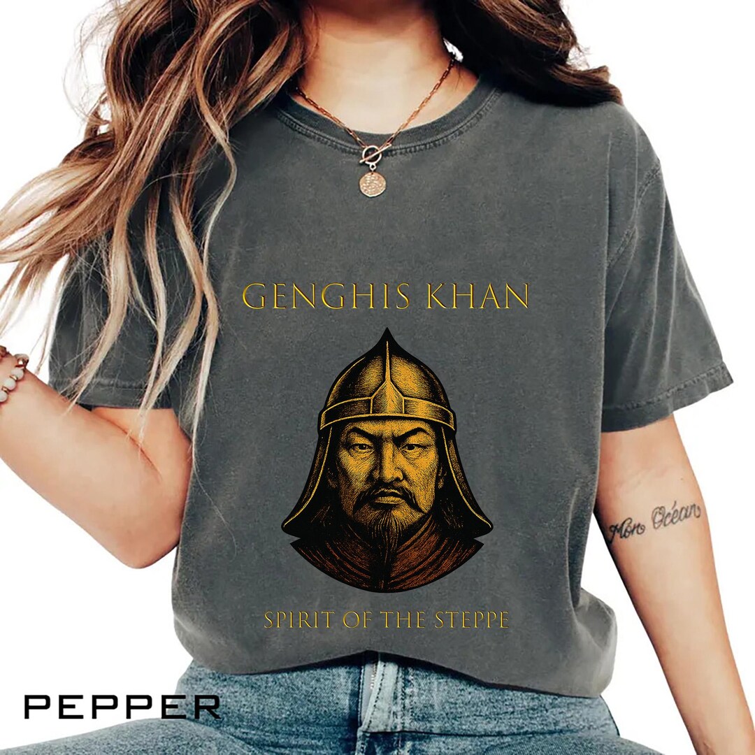 Genghis Khan T-shirt, Steppe Warrior Portrait, History Lover Gift - Etsy