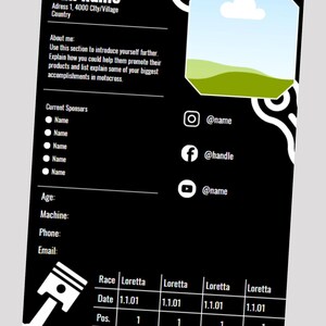 Motocross Rider Resume Template | Motocross CV | Editable Racing Resume ...