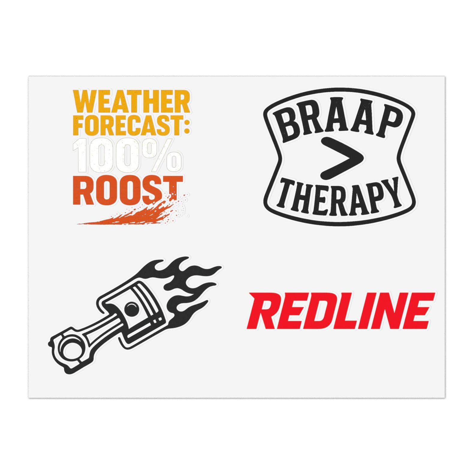 Motocross Sticker Pack - 4 Custom Vinyl MX Decals / Dirt Bike Stickers ...