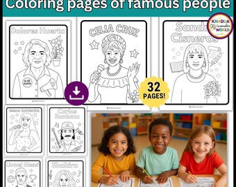Hispanic Heritage Month Coloring Pages: Famous Latinos & Latinas (PDF ...