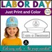 Labor Day Community Helpers Hat Coloring Craft Activity for Dramatic ...