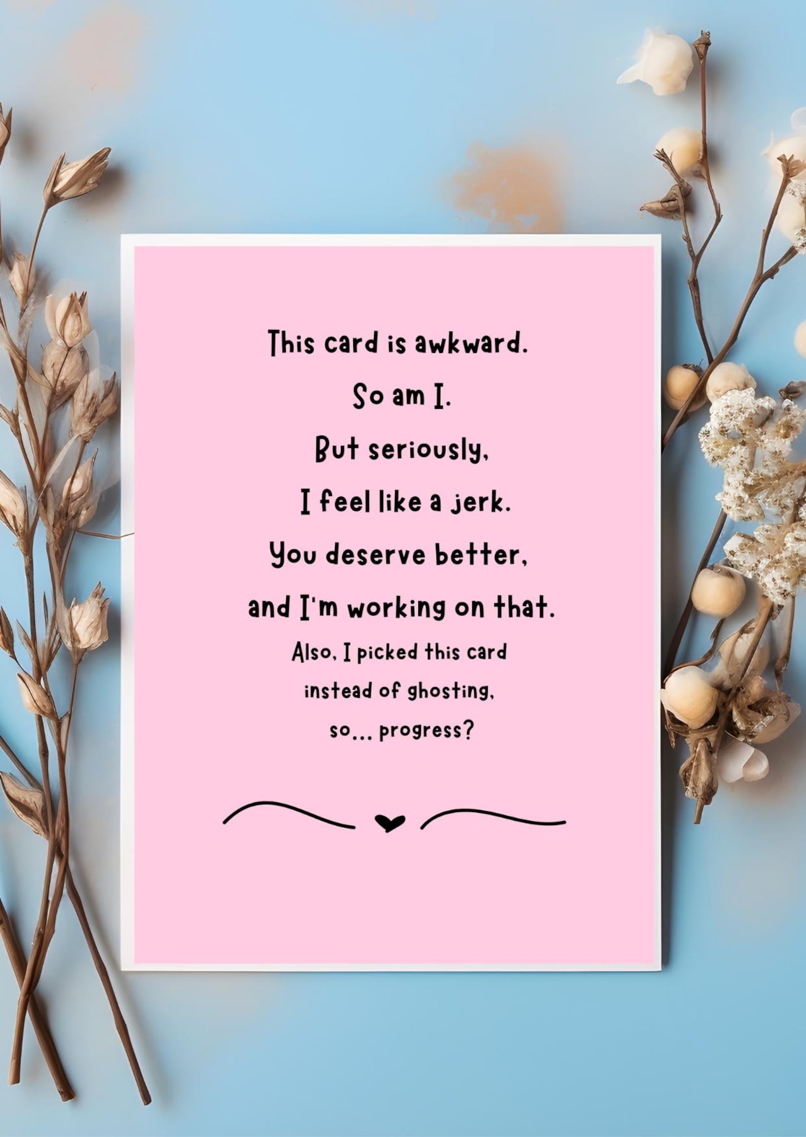 Funny Apology Card, Sorry Gift, Im Sorry Card, Snarky Greeting Cards ...