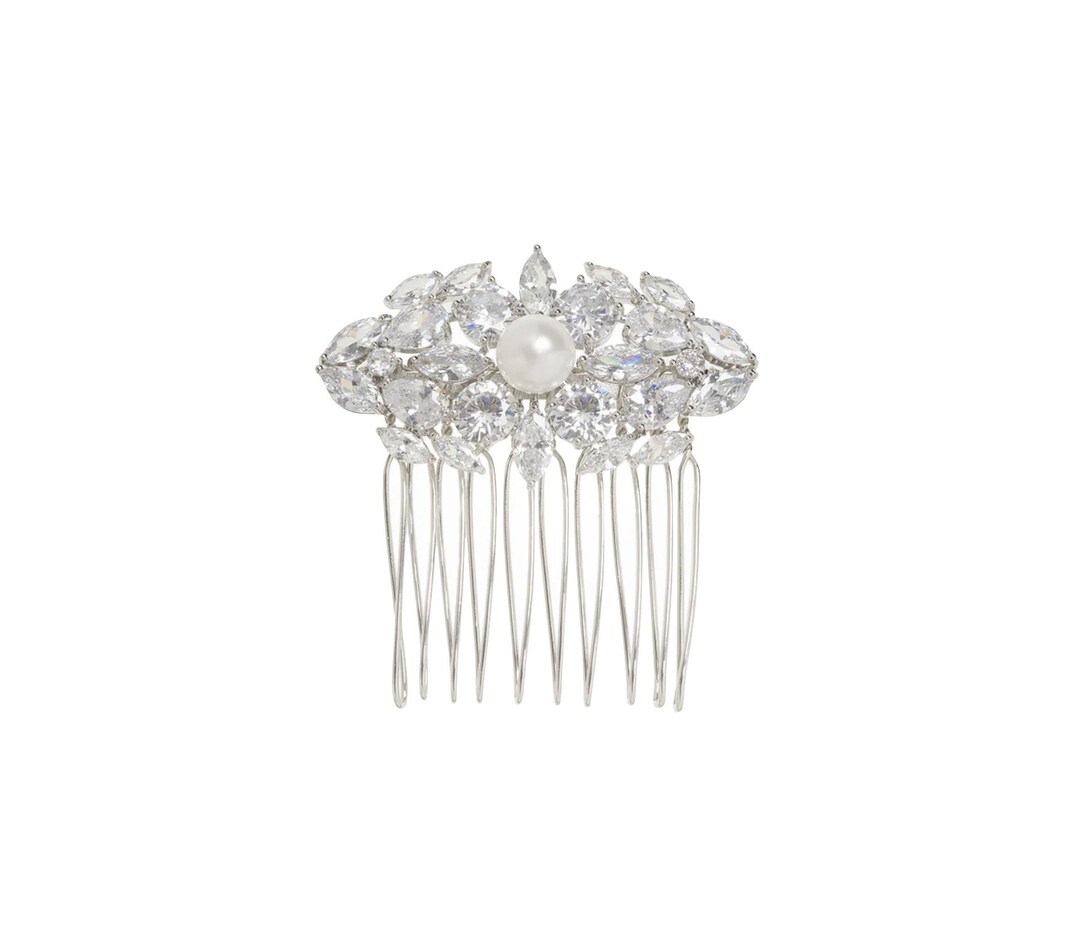 Edwardian-style Comb With Triple-polished AAA Zirconia, Gold Plating ...