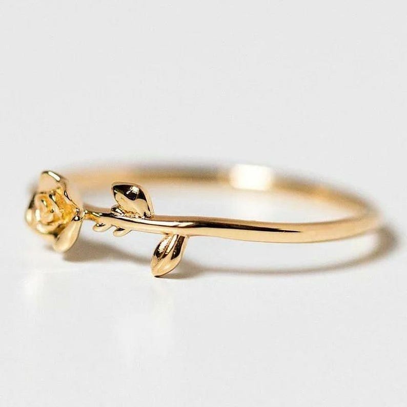 My Forever Rose Ring | 14K Gold Hand-carved Rose Ring | Vintage Floral ...