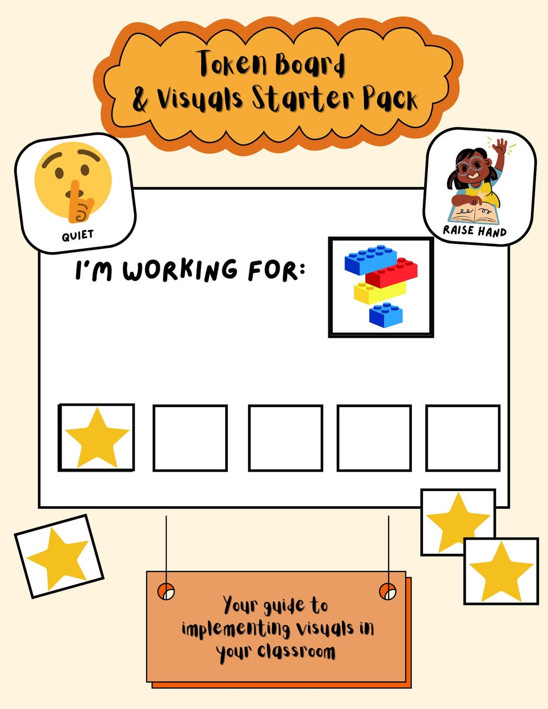 Special Education Visuals: Token Board, First/then Chart, and Lanyard ...
