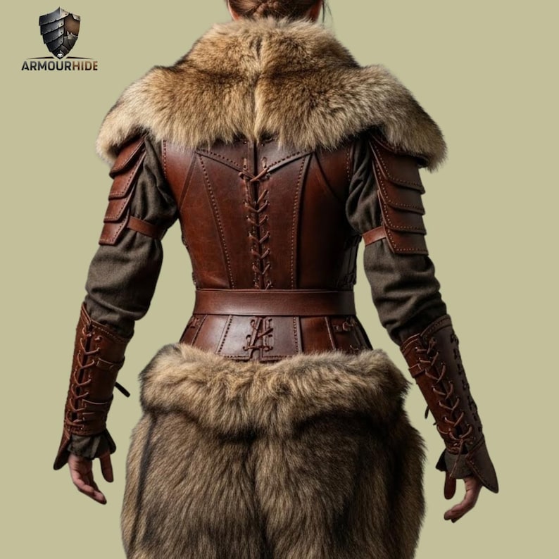 Women's Medieval Leather Armor Outfit - Norse Style Armor Costume ...