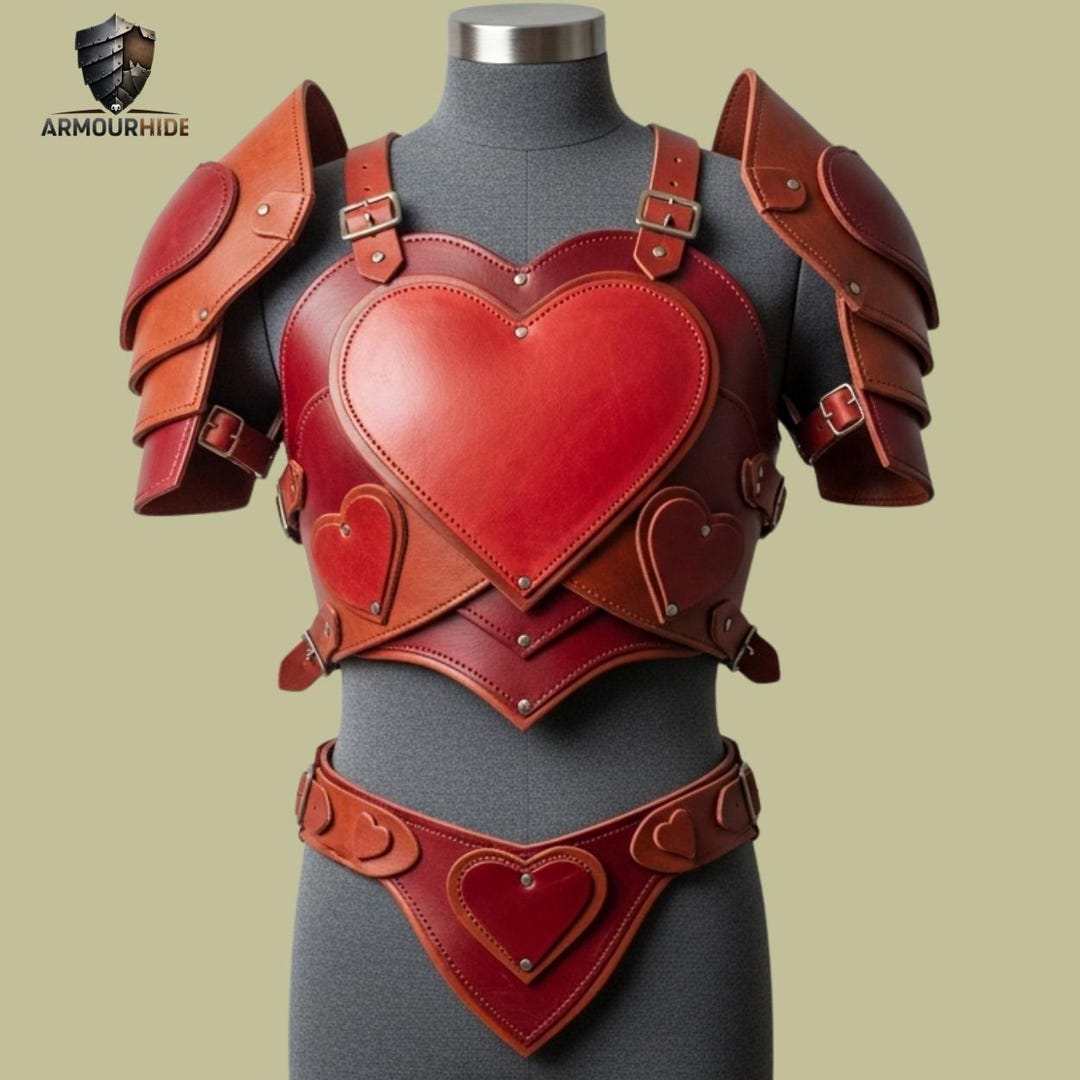 Red Heart Valentine Leather Armor Costume - Handmade Romantic Warrior ...