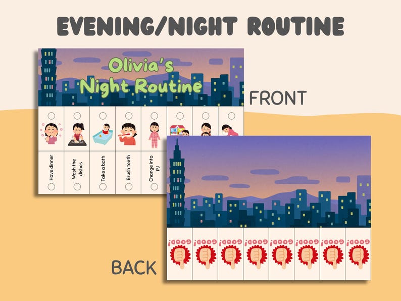 Editable Routine Flip Charts, Visual Schedule for Kids, Morning ...