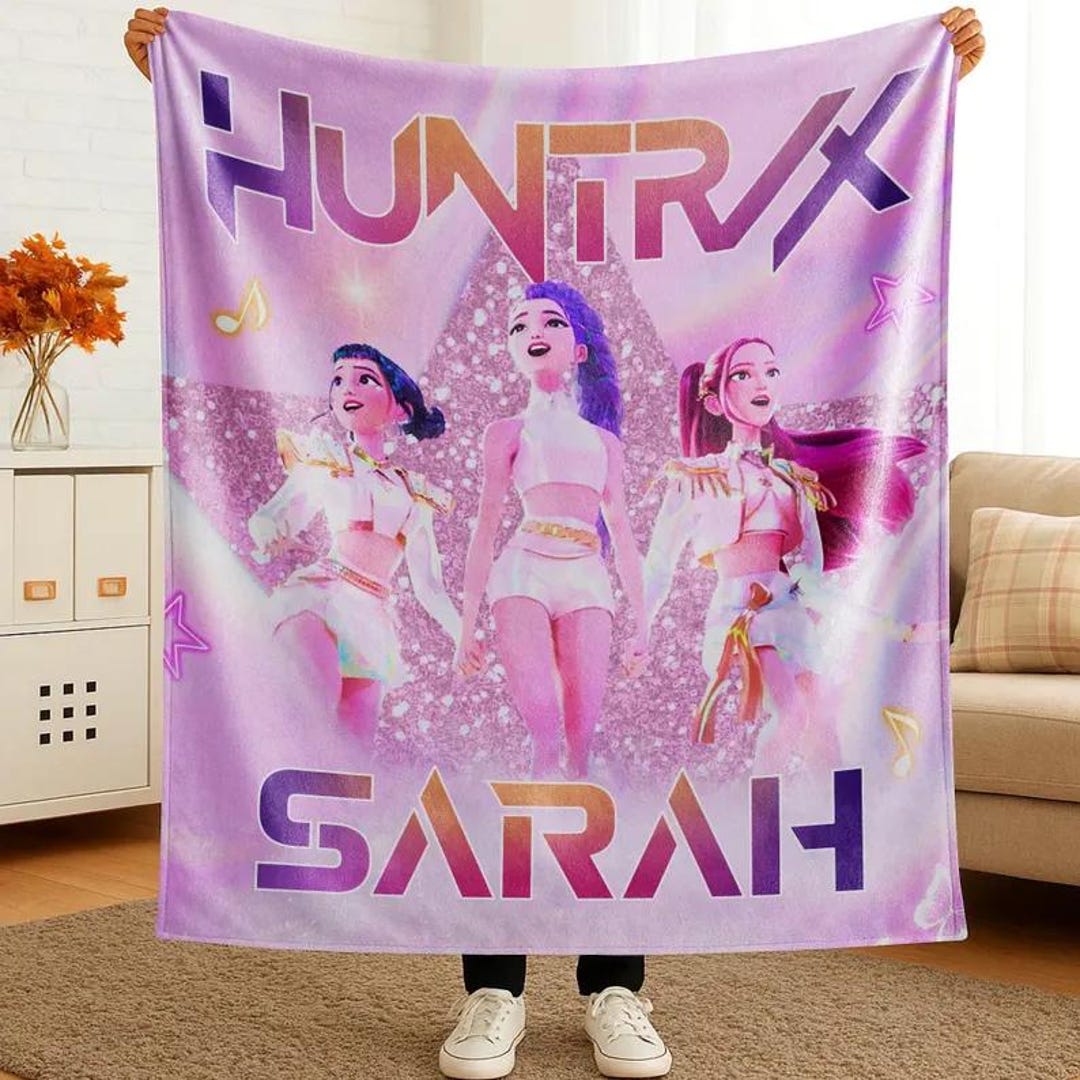 Custom Kpop Demon Hunters Huntrix Blanket With Name, Personalized Demon ...