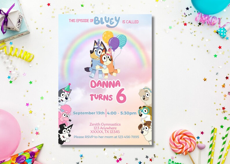 Bluey and Friends Birthday Invitation - Etsy