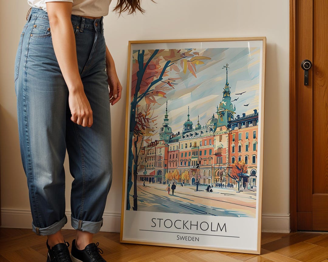 Stockholm Sweden Travel Digital Print, Scandinavian Cityscape Printable ...
