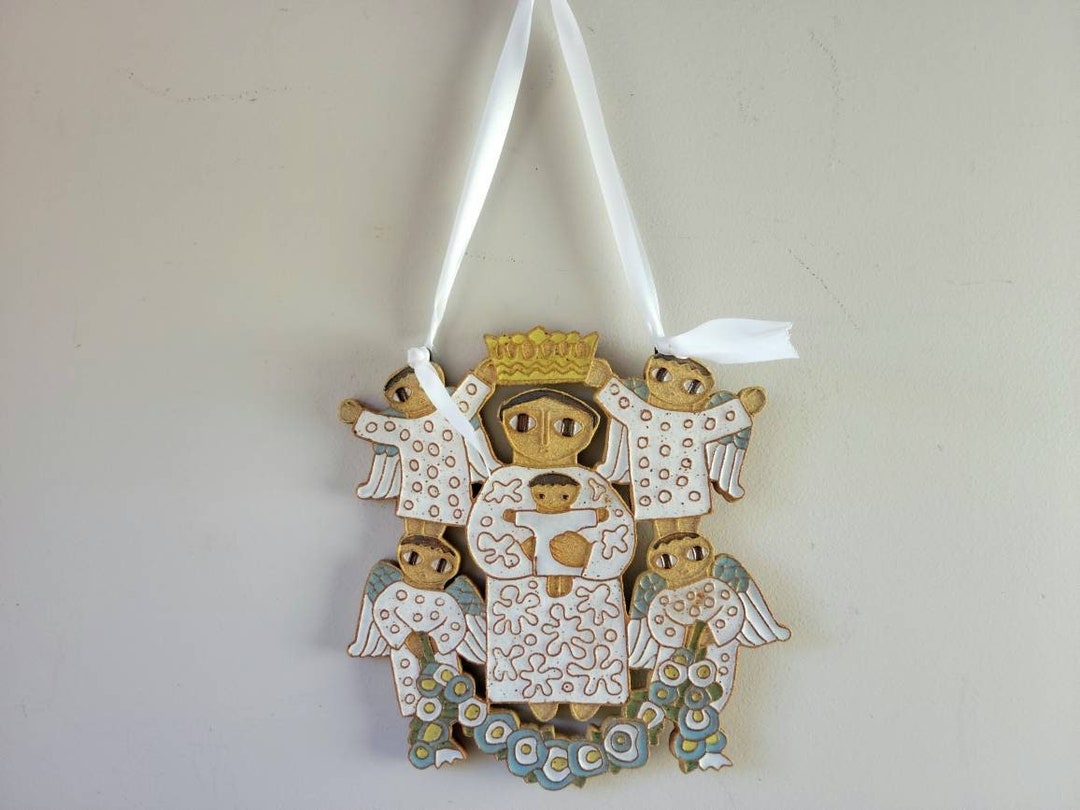 Vintage Clay Madonna Wall Plaque. Southwestern Mexican Ceramic Wall Art ...