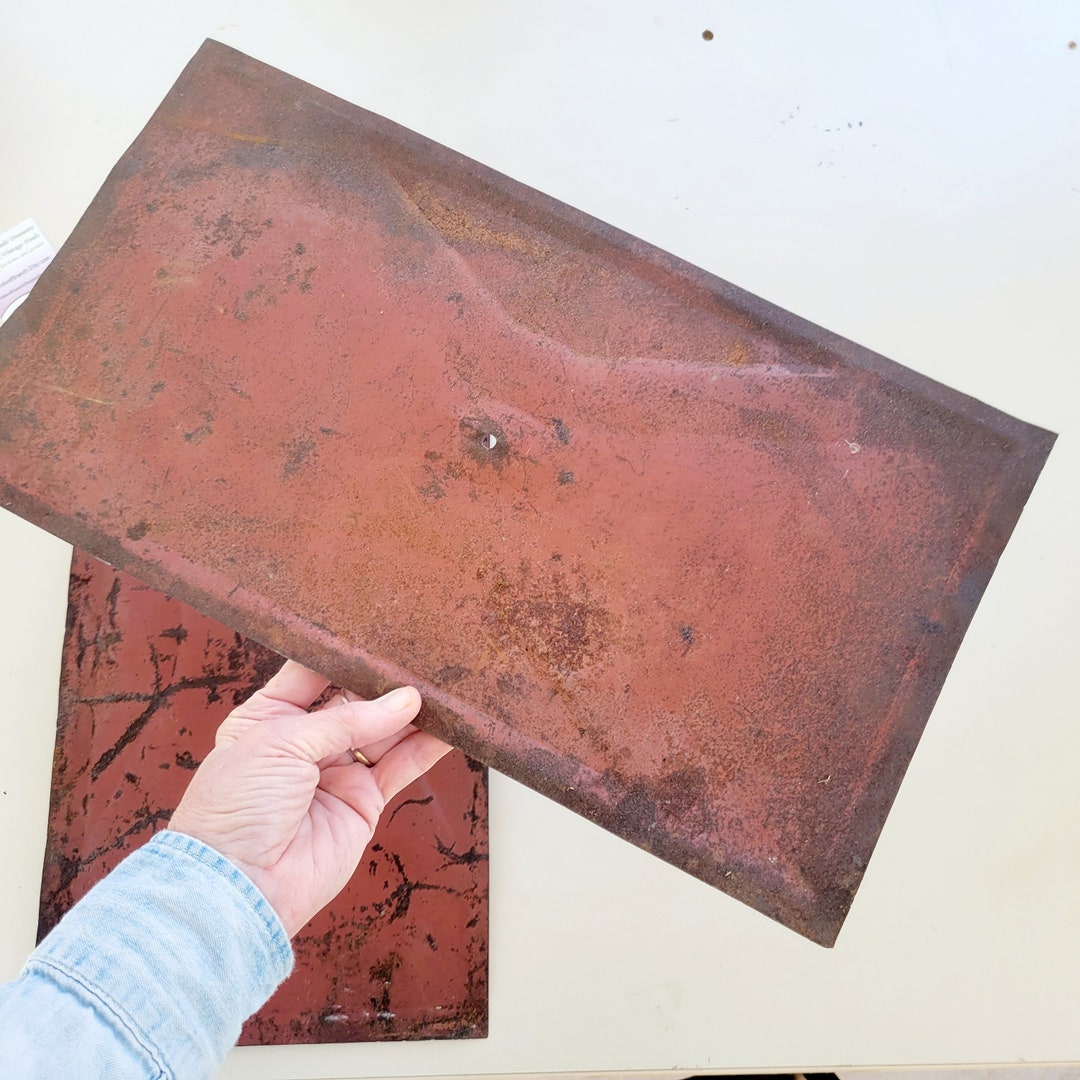 Vintage Metal Vent Covers, Antique Rusty Red Chippy Panels, Ornamental ...