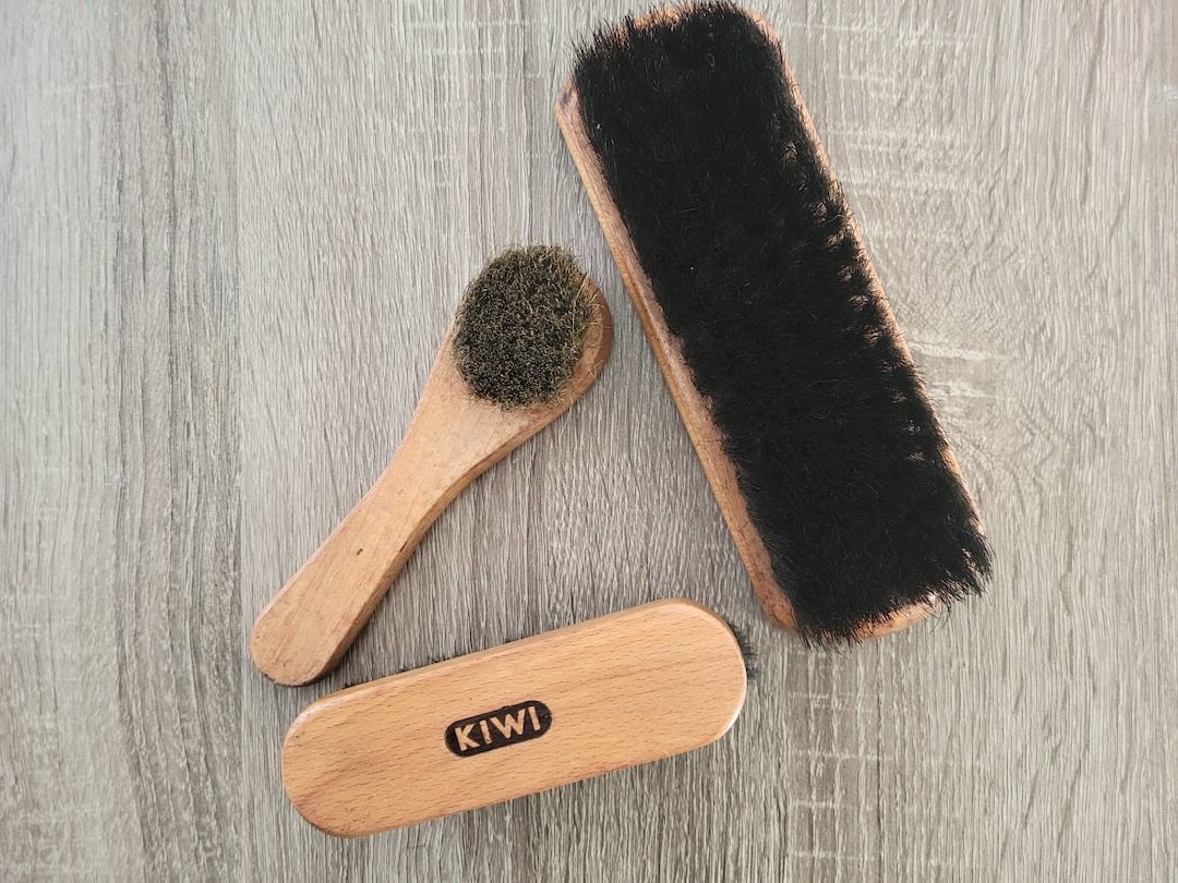 Vintage Shoe Shine Brushes. Set of 3 Shoe Shine Brush Polishing ...