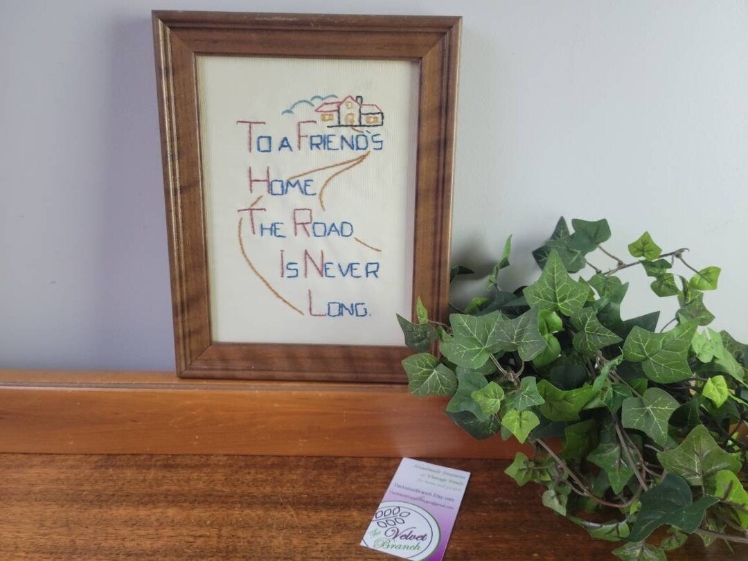 Cross Stitched Friends Poem. Vintage Needlepoint 1940's Hand Stitched ...