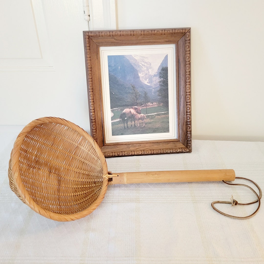 Vintage Basket Spoon Wicker Wand Scoop. Boho Natural Wall Decor - Etsy