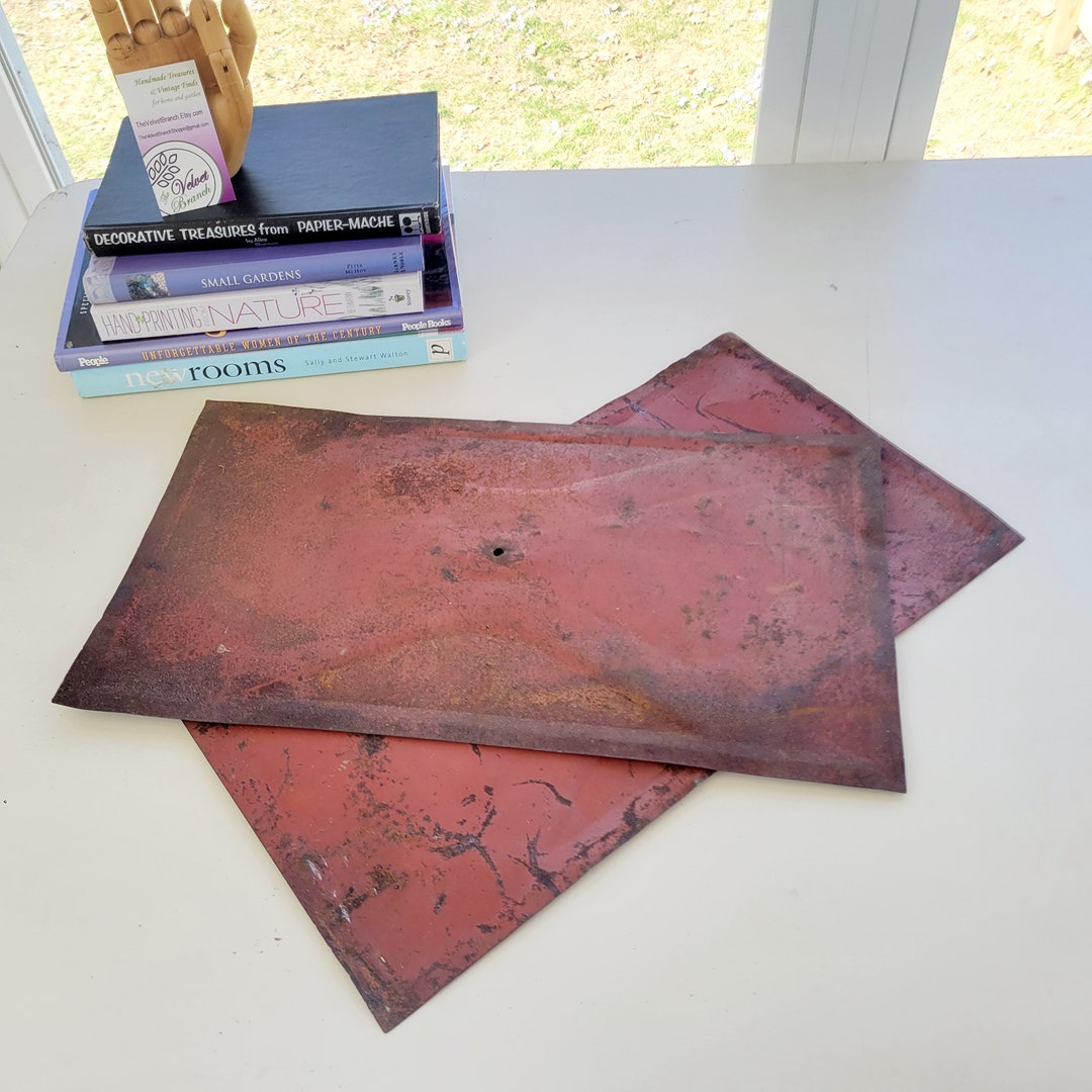 Vintage Metal Vent Covers, Antique Rusty Red Chippy Panels, Ornamental ...
