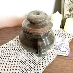 Vintage Ceramic Teapot. Rustic Handmade Gray Speckled Teapot. Vintage ...