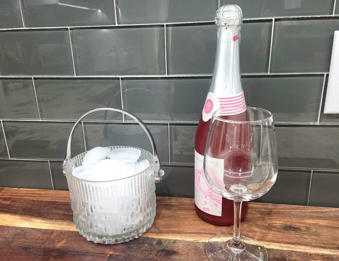 Vintage Cut Glass Ice Bucket W/ Silver Handle. Cute Small - Etsy