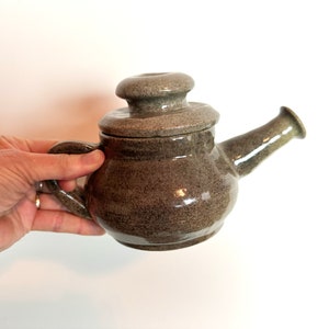 Vintage Ceramic Teapot. Rustic Handmade Gray Speckled Teapot. Vintage ...