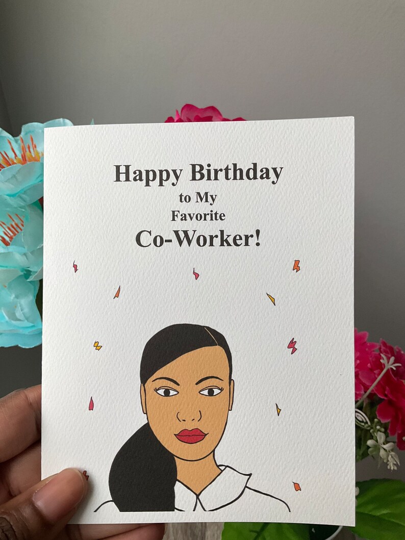 Co-worker Birthday Card Happy Birthday Co-worker Card Black - Etsy