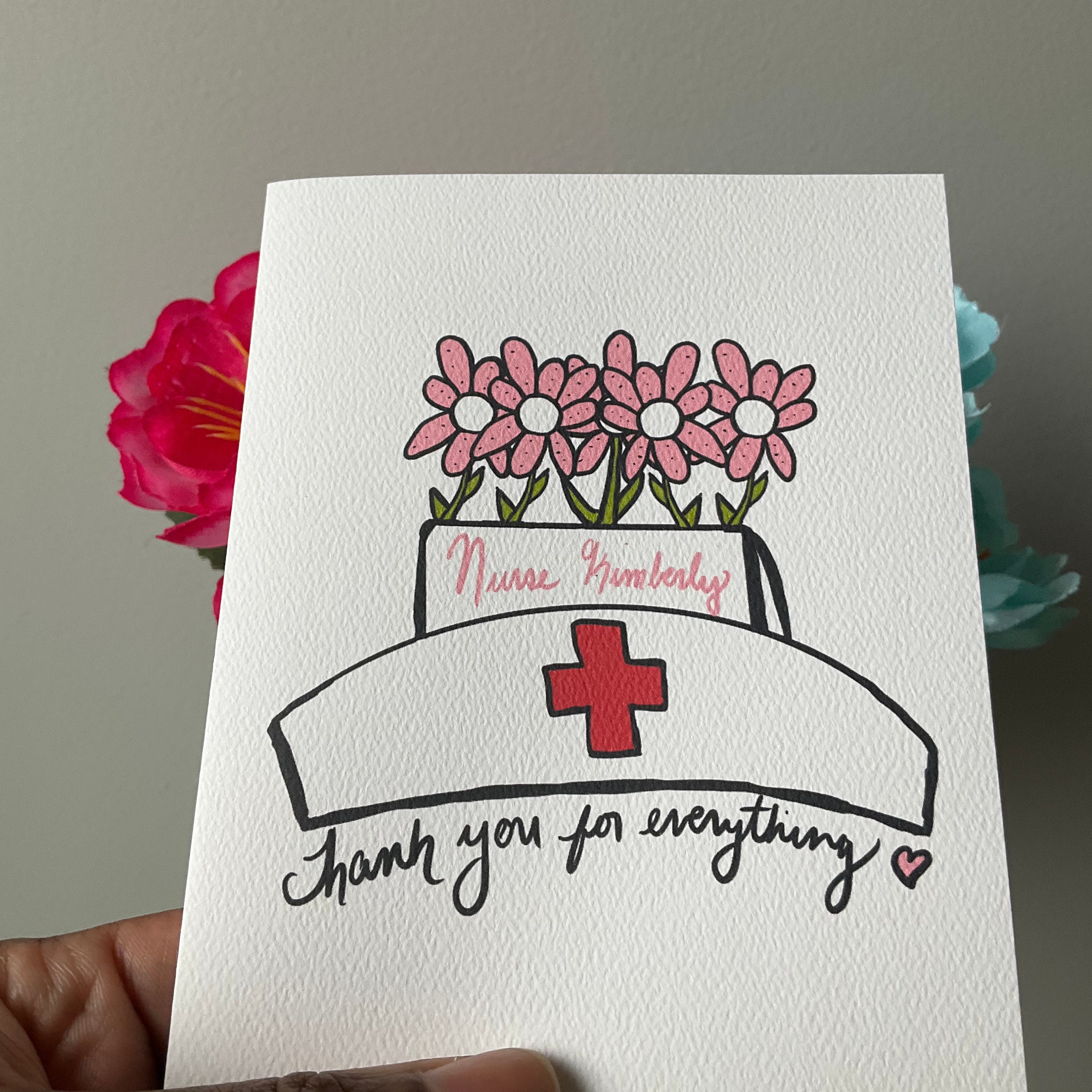 Nurse Thank You Card, Thank You Card for Nurse, Nurse Appreciation Card ...