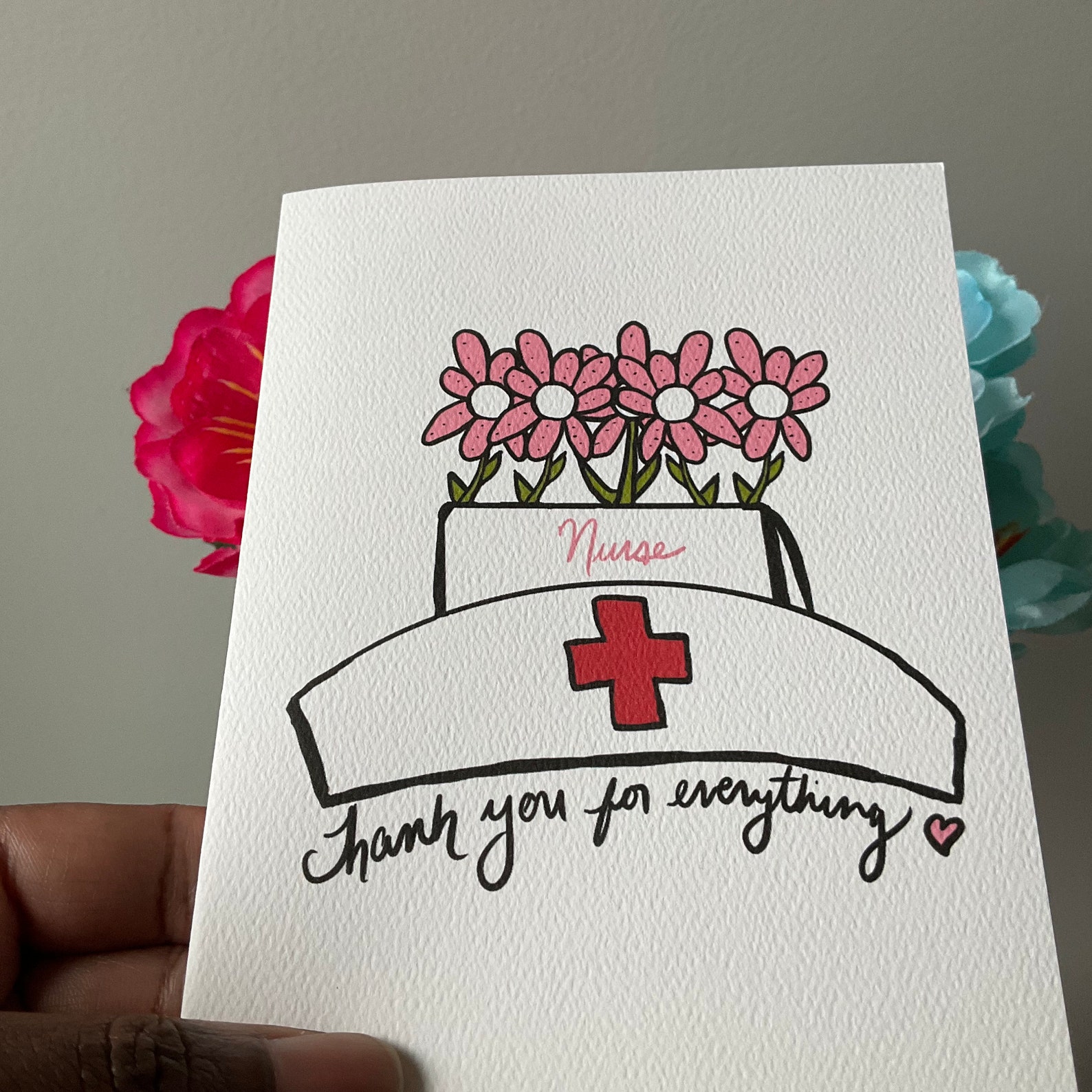 Nurse Thank You Card, Thank You Card for Nurse, Nurse Appreciation Card ...