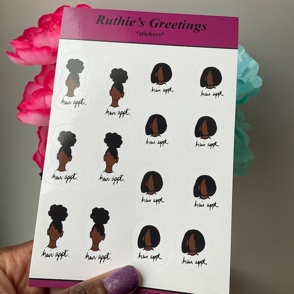 Black Hair Care Planner Stickers - Etsy
