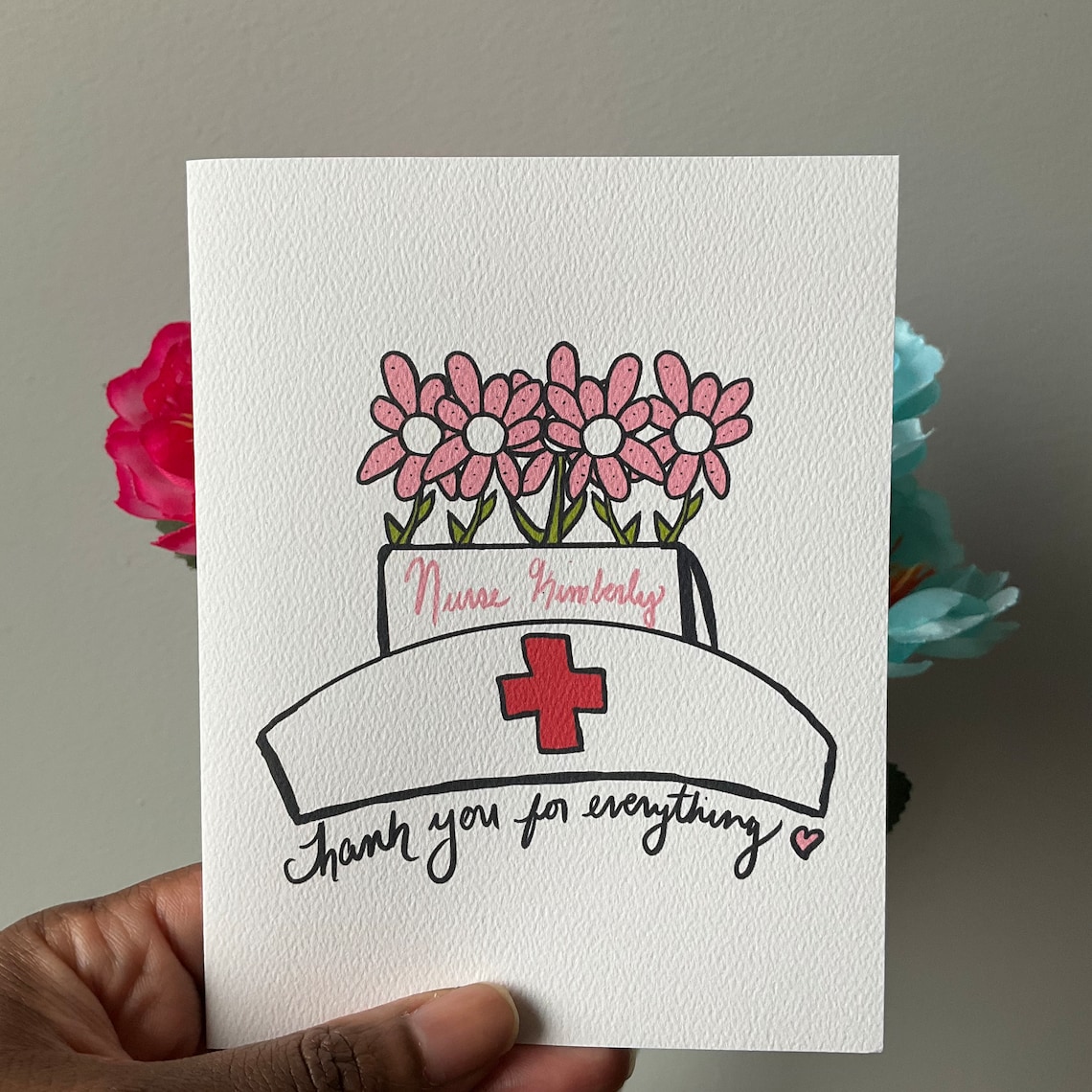 Nurse Thank You Card, Thank You Card for Nurse, Nurse Appreciation Card ...