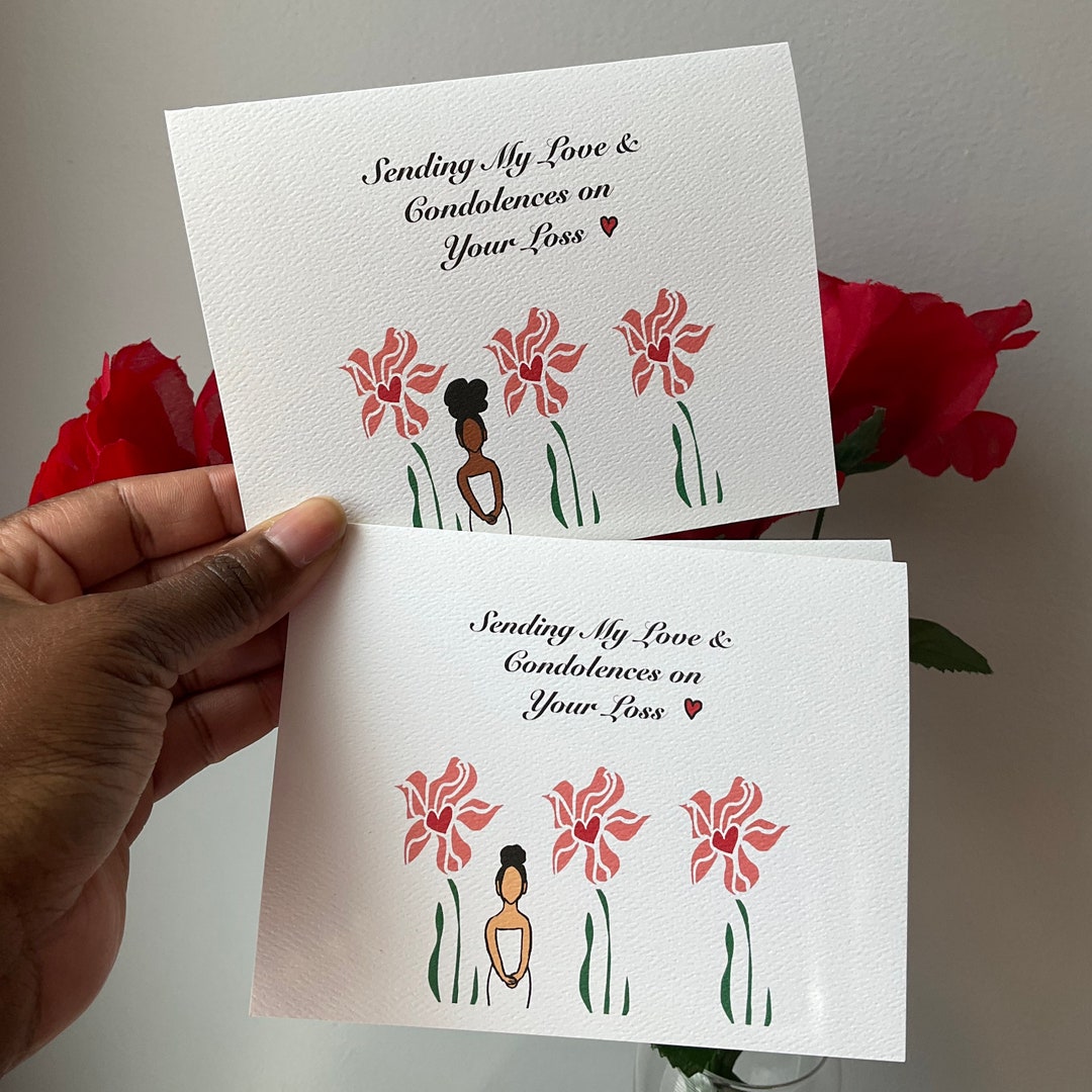 Black Sympathy Card Packs, Blank Sympathy Card, Family Sympathy Card ...