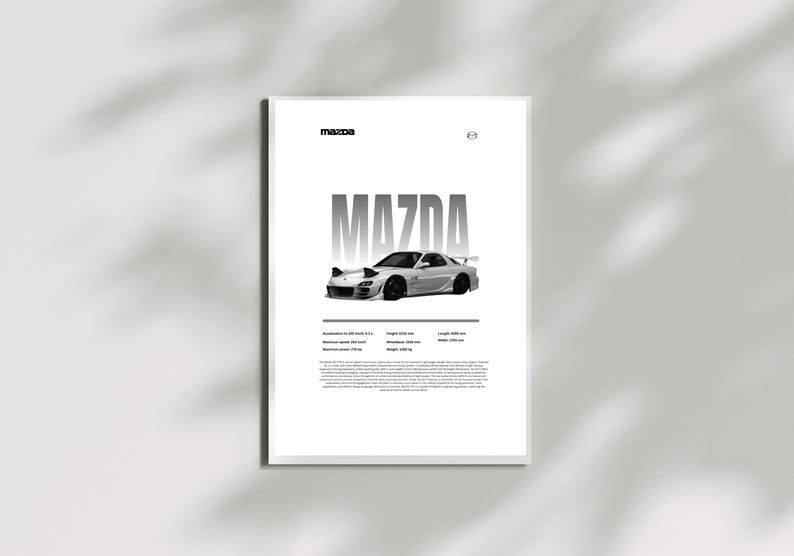 Mazda RX-7 FD Poster: JDM Rotary Car Wall Art - Etsy