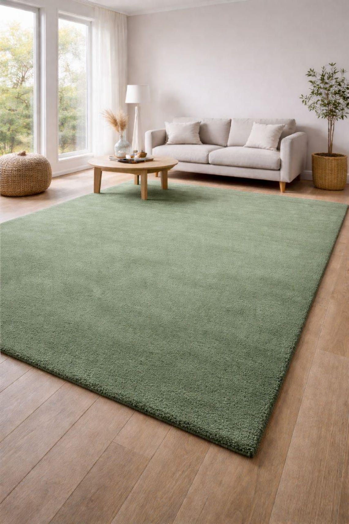 Sage Green Area Rug Modern Sage Green Carpet Plain Green Rug for Living ...