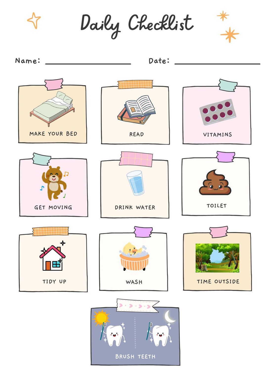 Kids Daily Checklist - Etsy