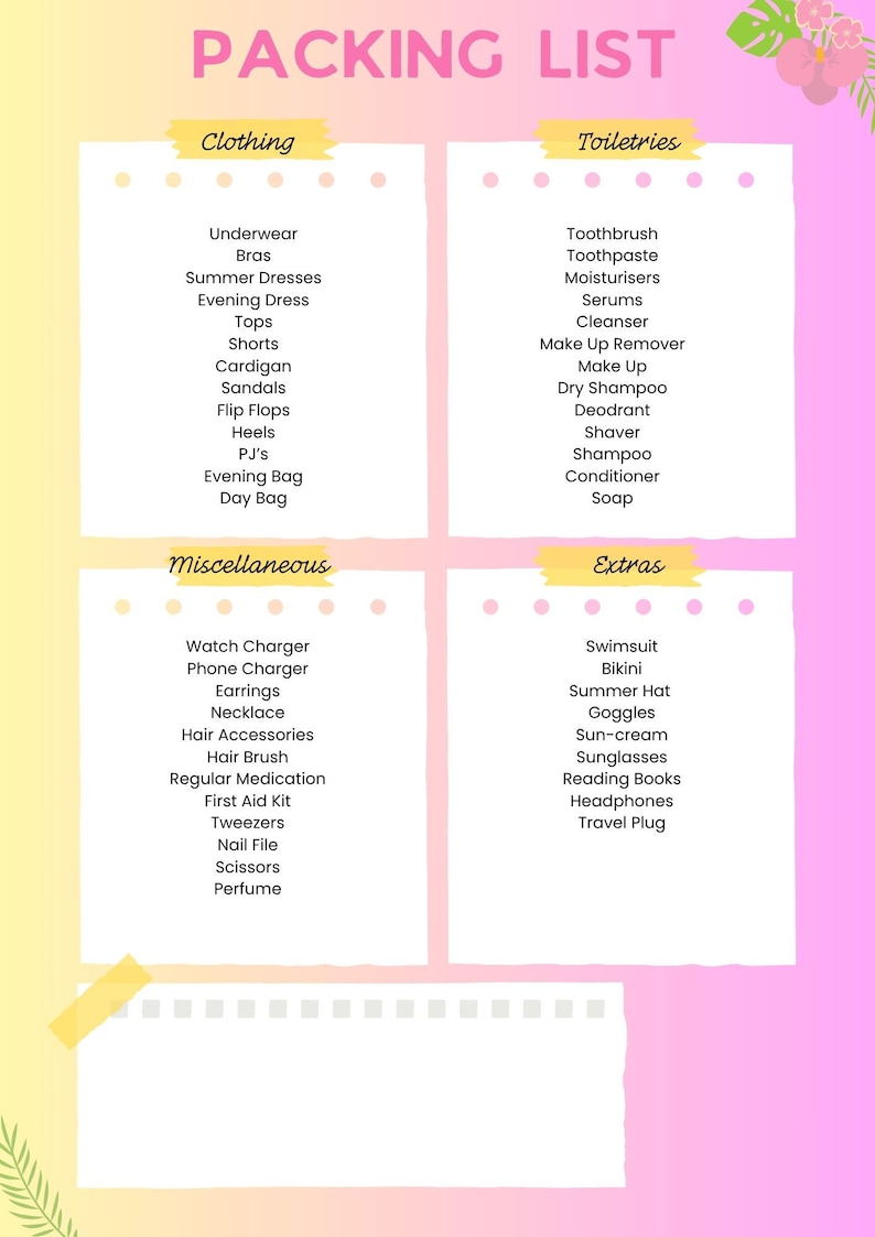 Printable Holiday Packing List Bundle | Kids & Adults Travel Checklist ...