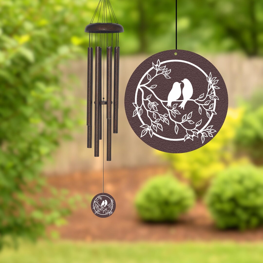 Silver Anniversary Wind Chime • Engraved Couple Names • Romantic ...