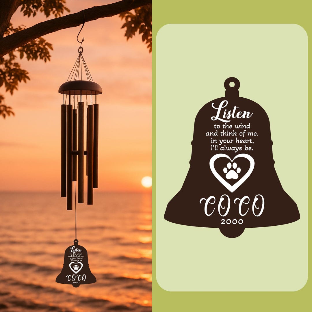 Memorial Wind Chimes | Custom Memorial Gift | Listen to the Wind ...