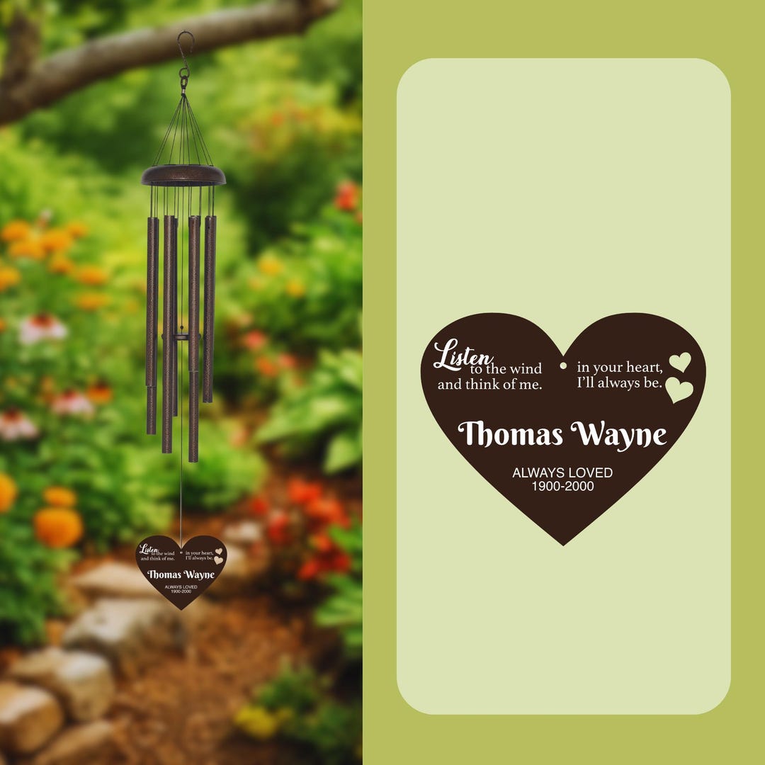 Memorial Wind Chimes | Custom Memorial Gift | Listen to the Wind ...