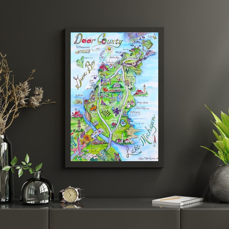 Door County Map - Etsy