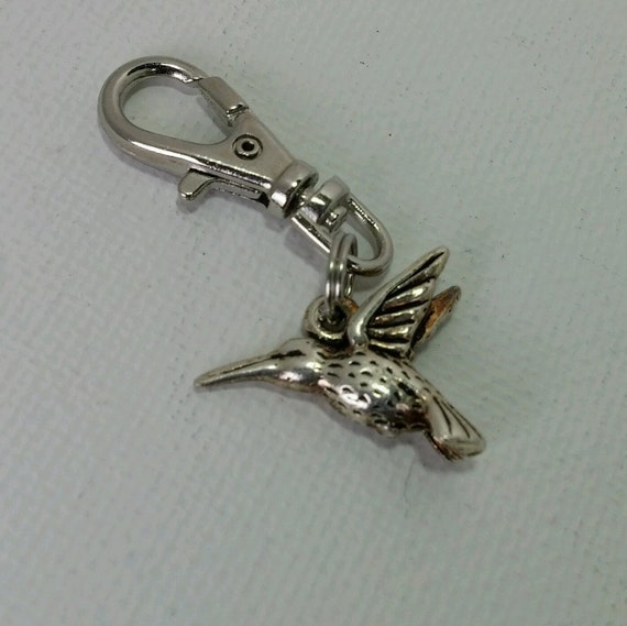Hummingbird Zipper Pull Backpack Clip Key Fob Silver Purse | Etsy