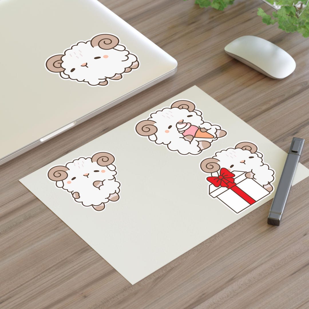 Cute Sheep Sticker Sheets for Water Bottle & Journaling | Cute Cartoon ...