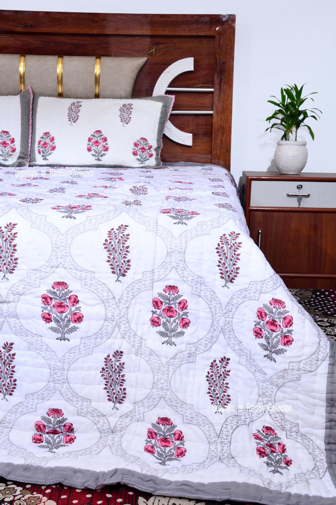 Handmade Reversible Quilt, Anokhi Quilt, Jaipur Quilt Bedding Throw ...